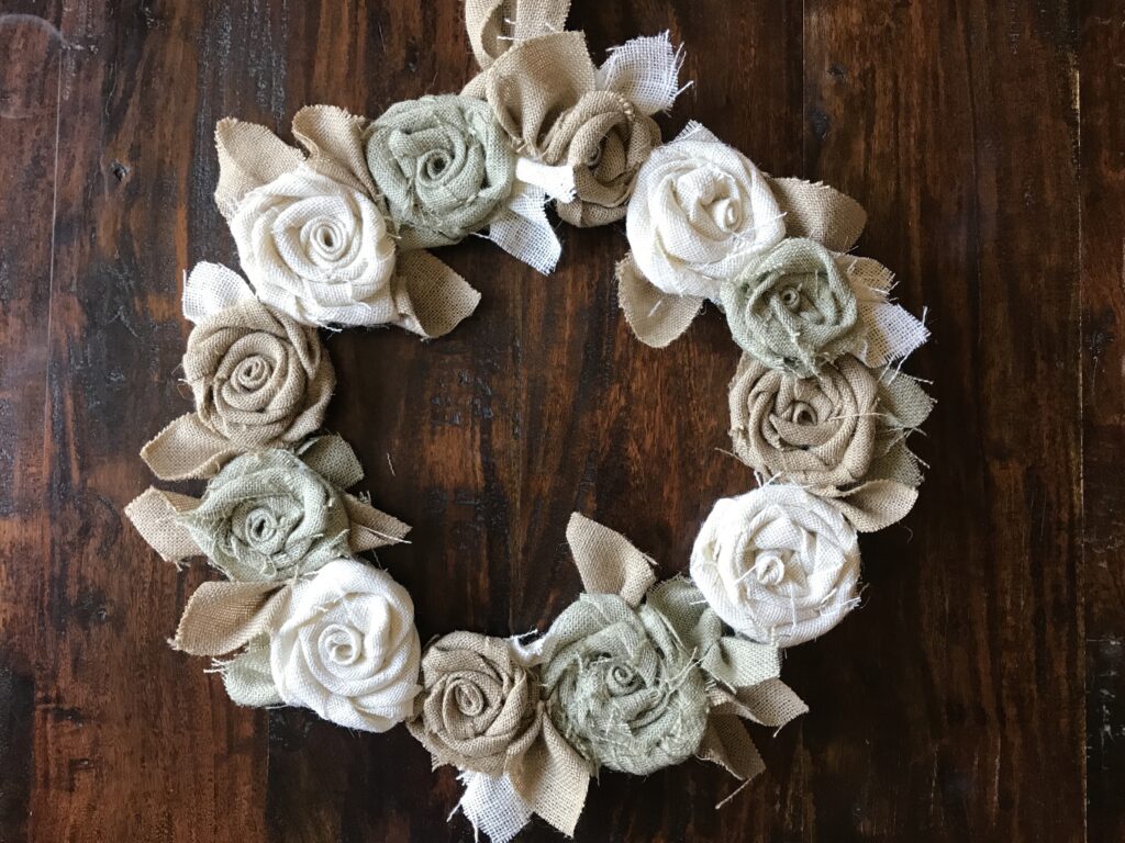Hootshack - Rustic Burlap Flower Wreath - Hootshack