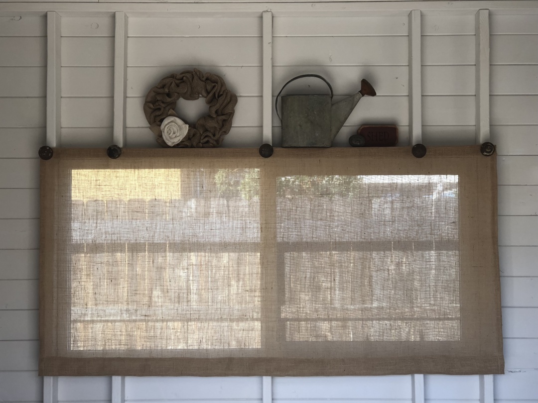 Easy Burlap Window Shades - Hootshack