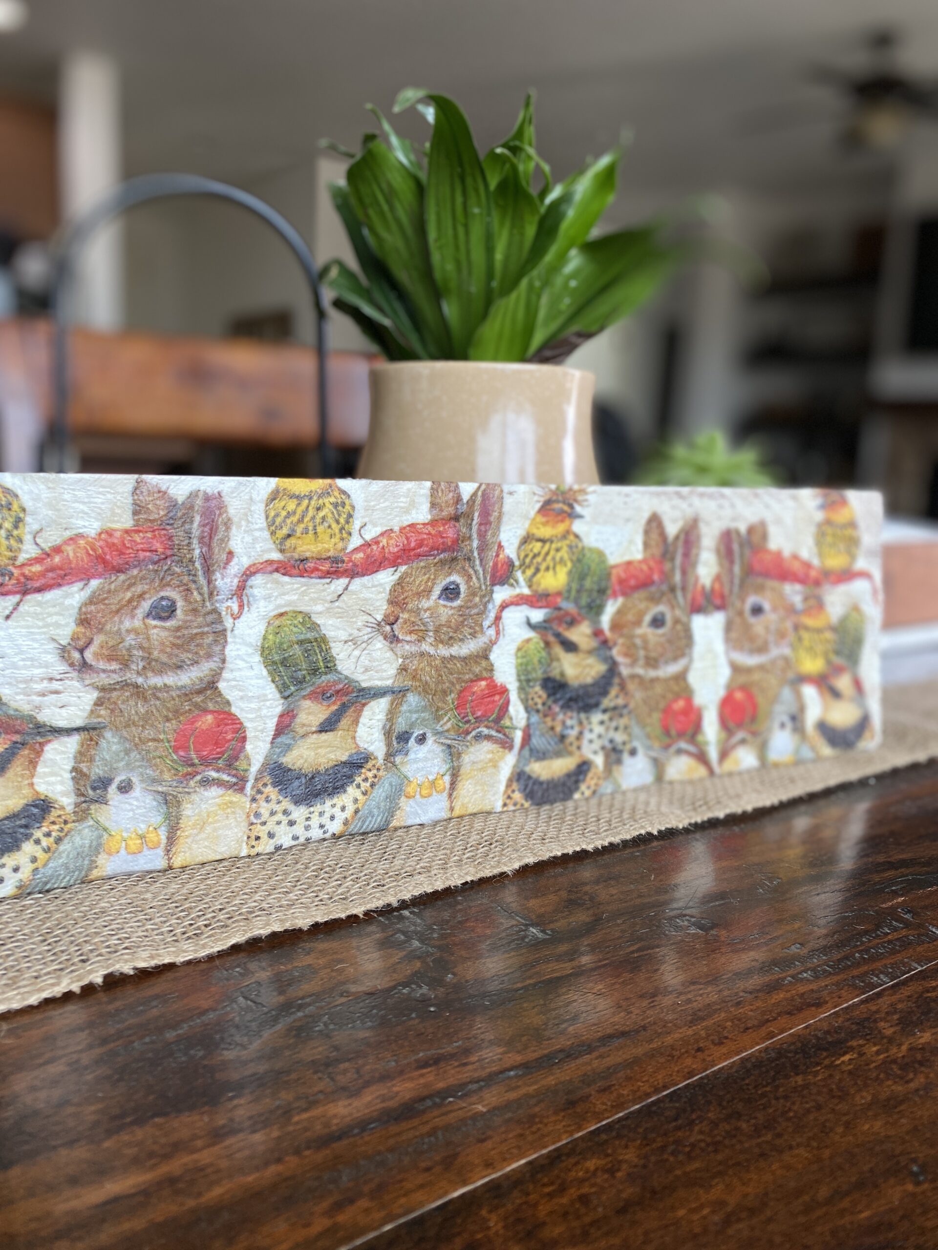 Decoupage Napkin Sign DIY - Hootshack