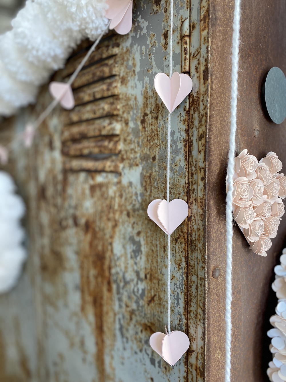 Paper DIY Valentine's Decor - Heart Garland Cricut Maker - Hootshack
